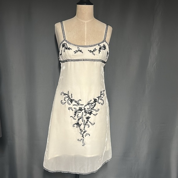 Prada | Dresses | Vintage Prada Slip Dress In White Velvet With Black ...